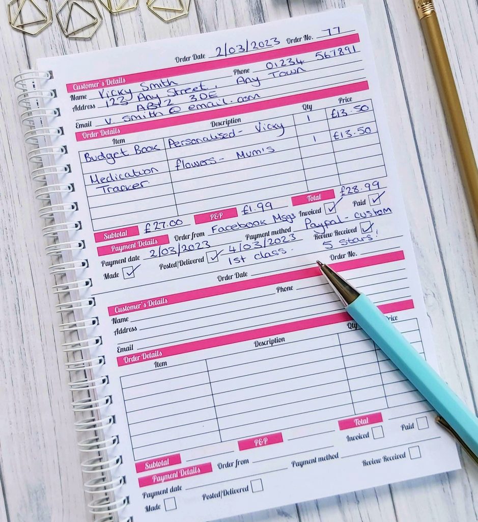 Business Custom Order Book