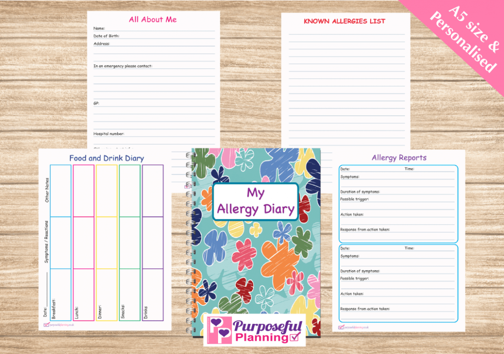Allergy Diary Book Journal