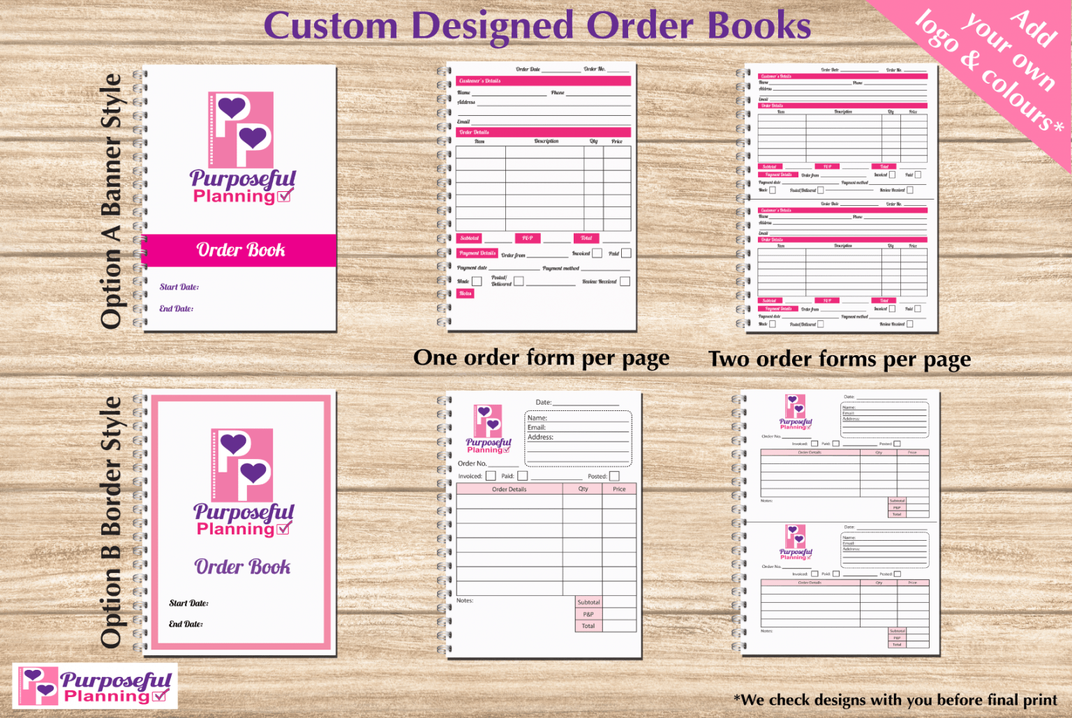 Business Custom Order Book