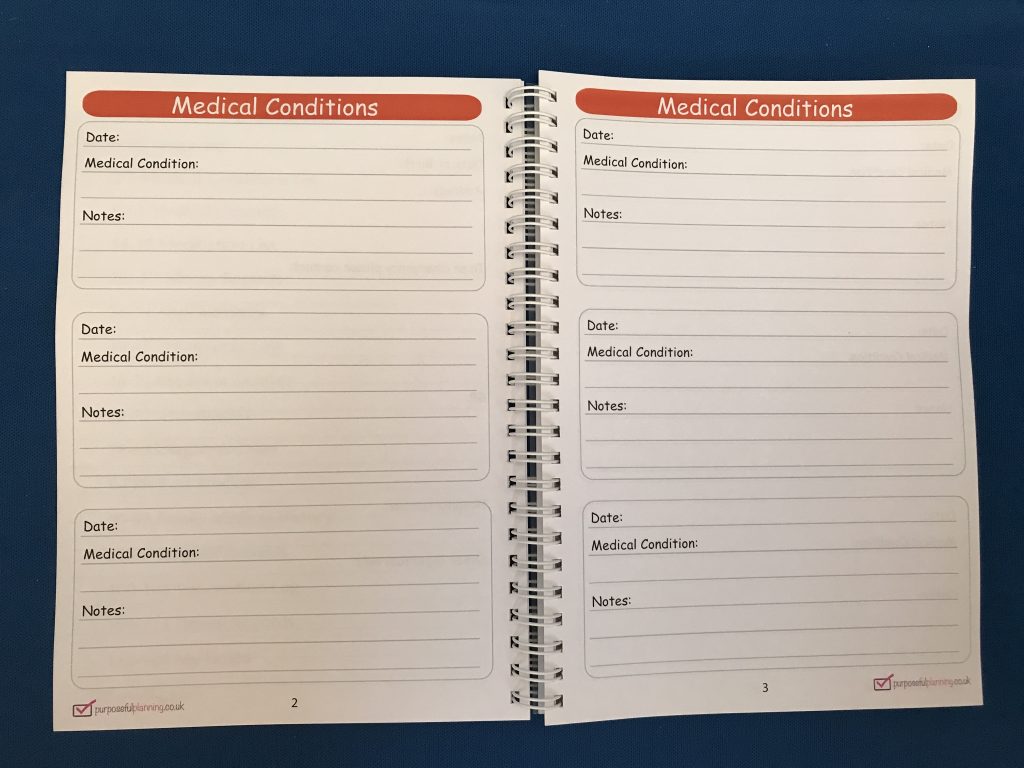 Personal Family Health Medical Diary Planner