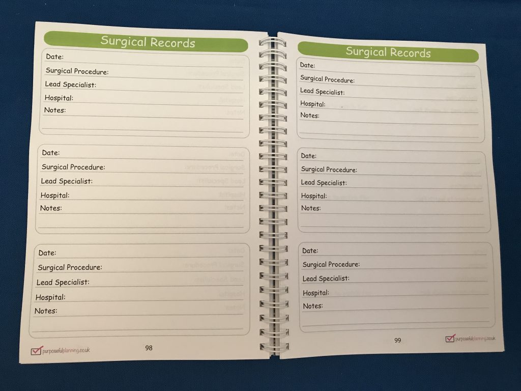 Personal Family Health Medical Diary Planner