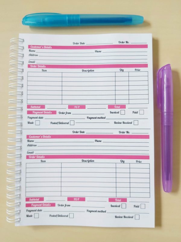 Business Custom Order Book