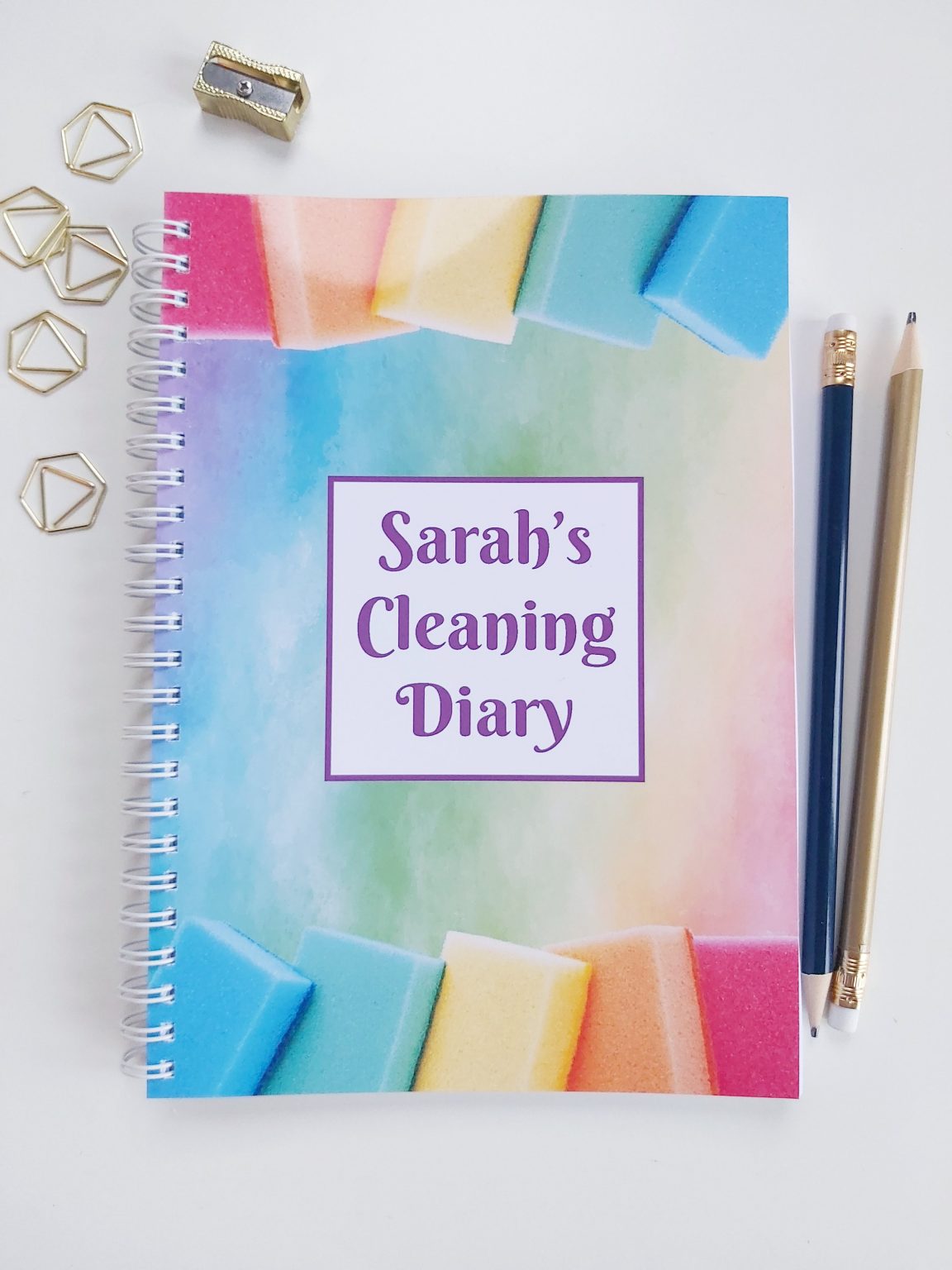 Personalised Cleaning Diary Notebook