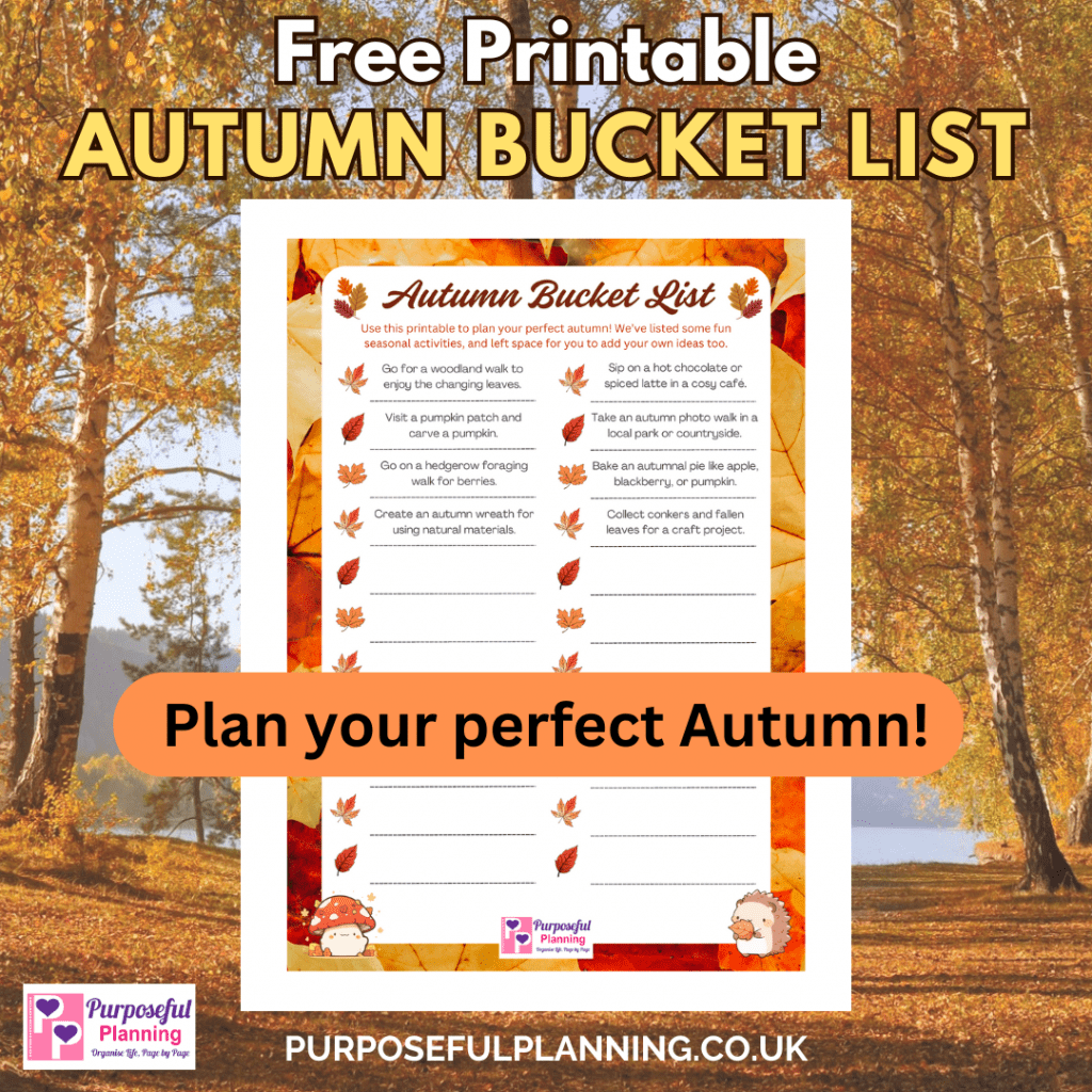 Free Autumn Bucket List Printable: Welcome Autumn!